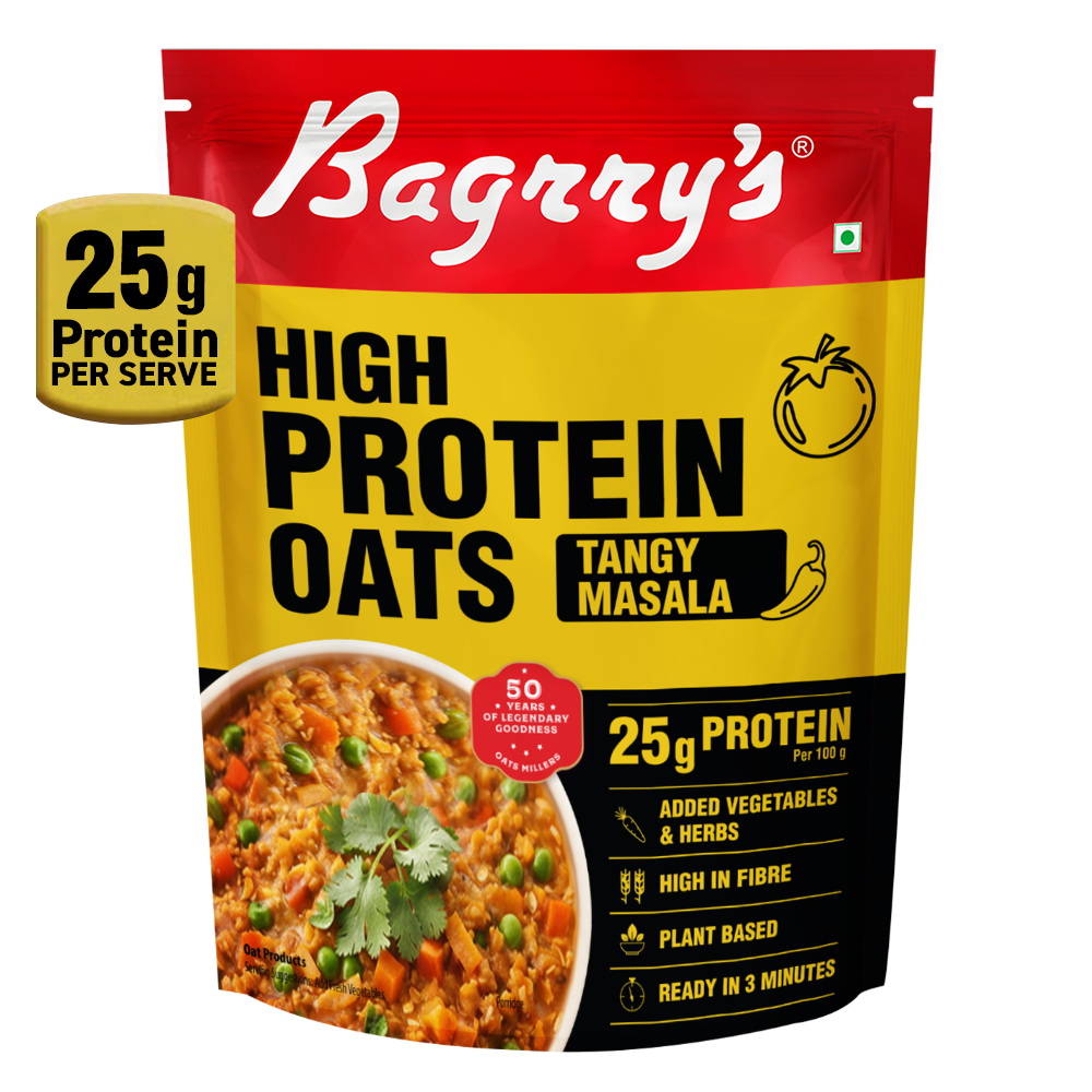 High Protein Oats - Tangy Masala 400g Pouch – Bagrry's